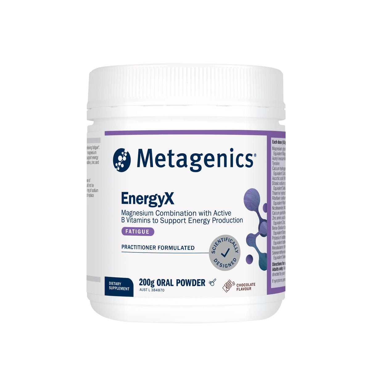 Metagenics EnergyX Chocolate 200g Powder for Energy