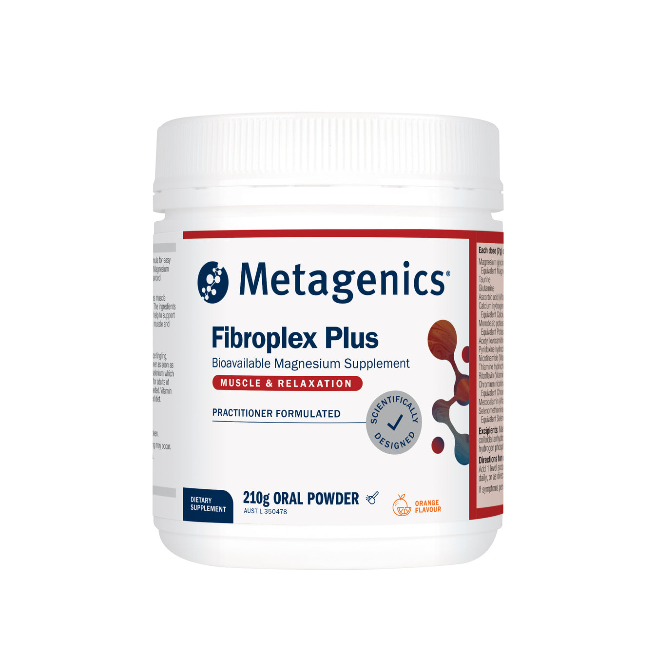 Metagenics Fibroplex Plus Orange 210g Powder for Magnesium Supplementation