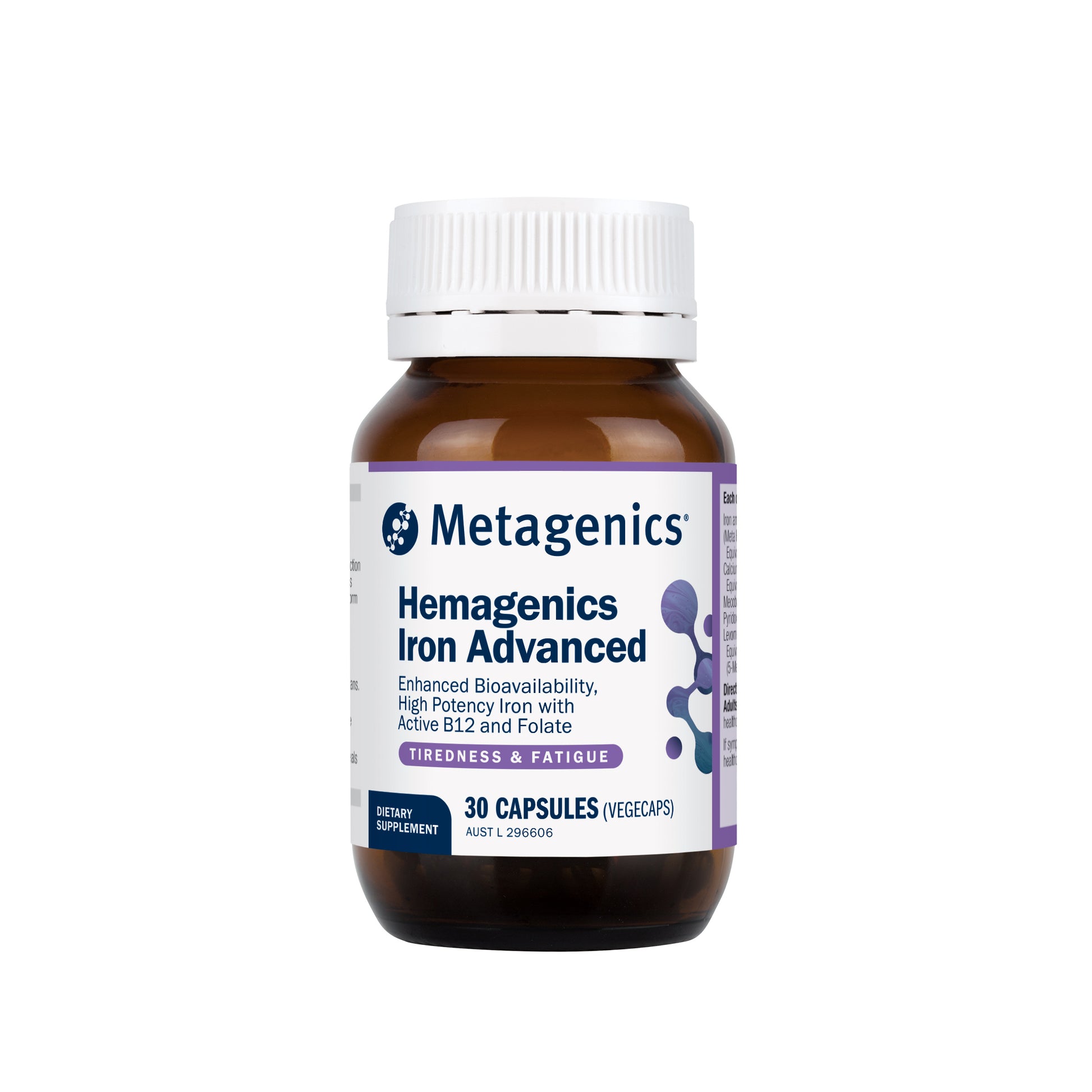 Metagenics Hemagenics Iron Advanced 30 Capsules for Fatigue