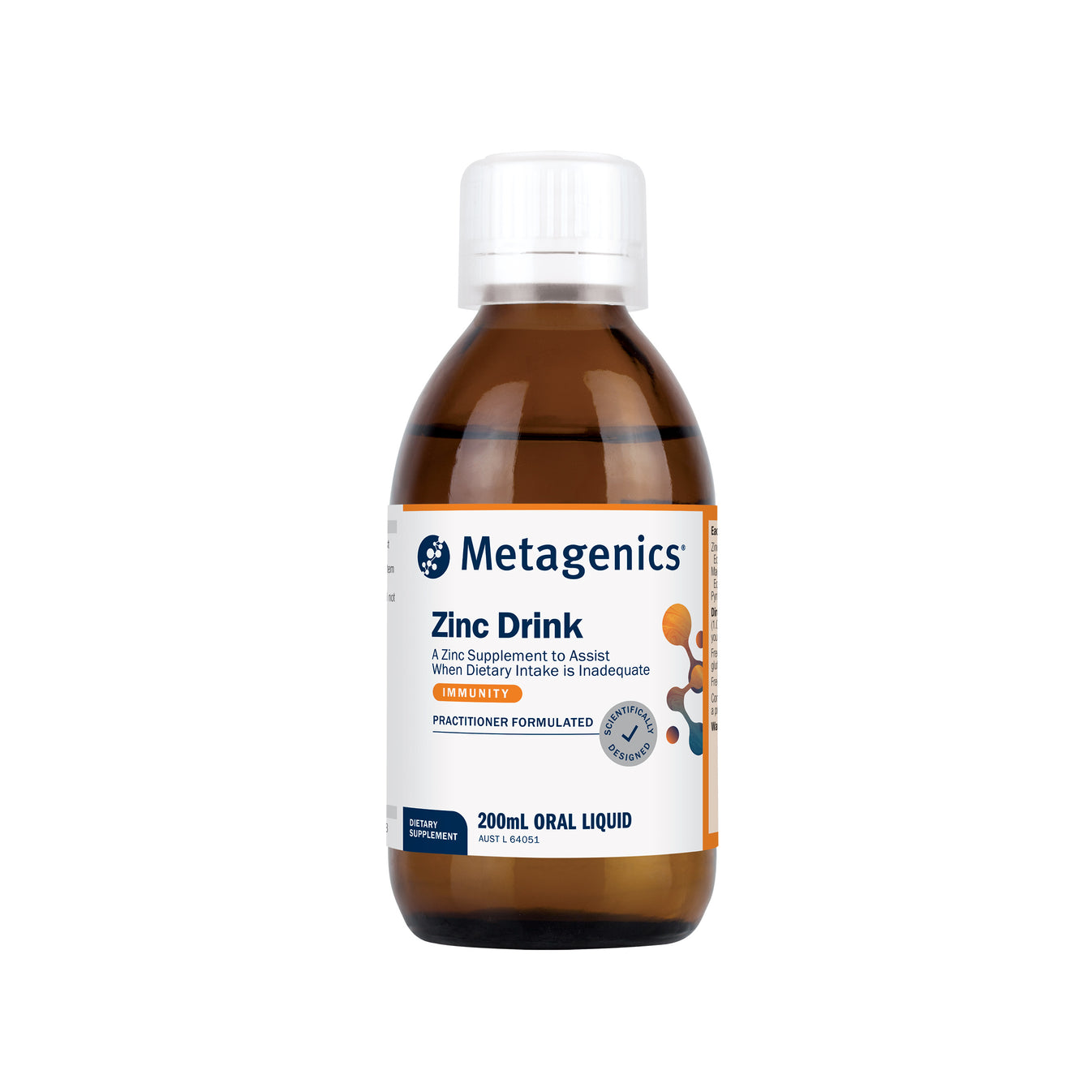 Metagenics Zinc Drink 200ml Liquid for Zinc Supplementation